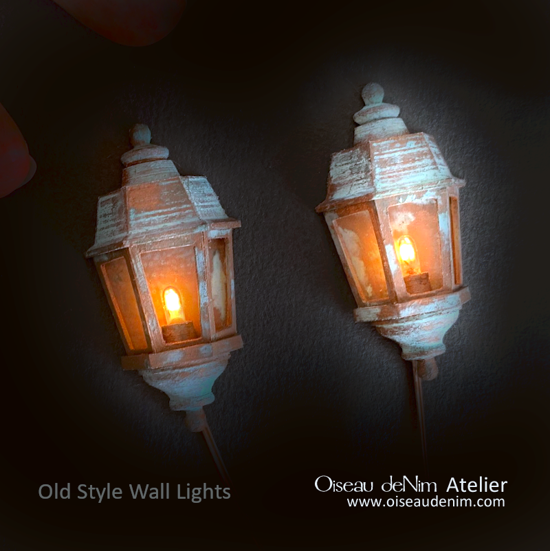 Old Style Wall Lights - Oiseau deNim Miniatures