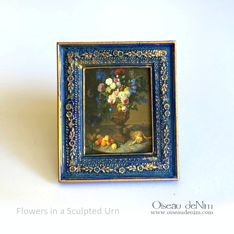 Miniature Painting Flowers in a Sculpted Urn Mini Tableau - Oiseau ...