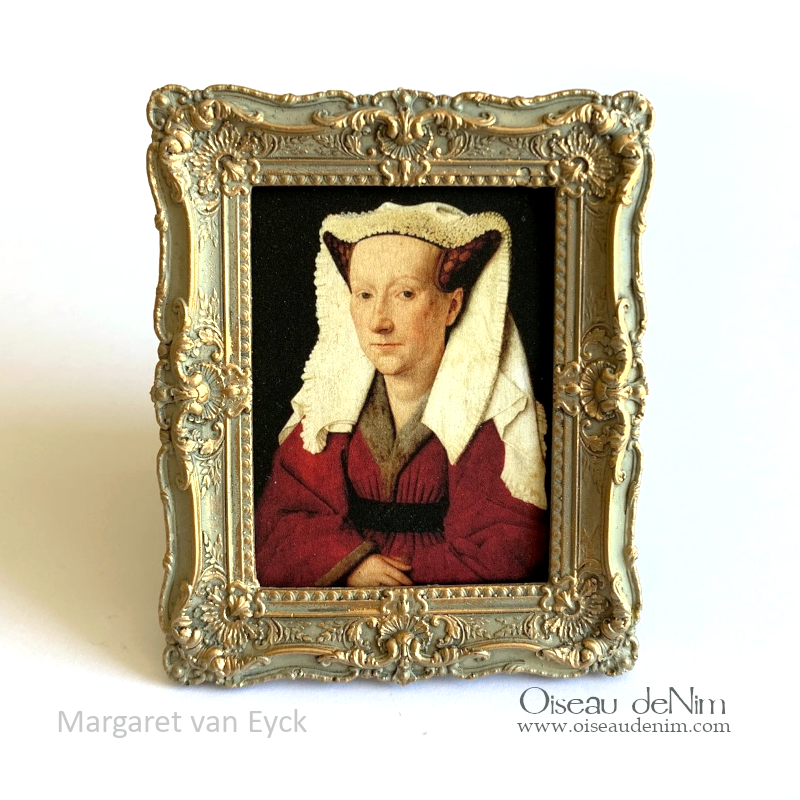 Miniature Painting Portrait Margaret van Eyck - Oiseau deNim Miniatures