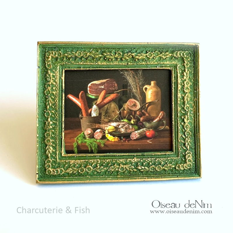Miniature Painting Charcuterie and Fish Mini Tableau - Oiseau deNim ...