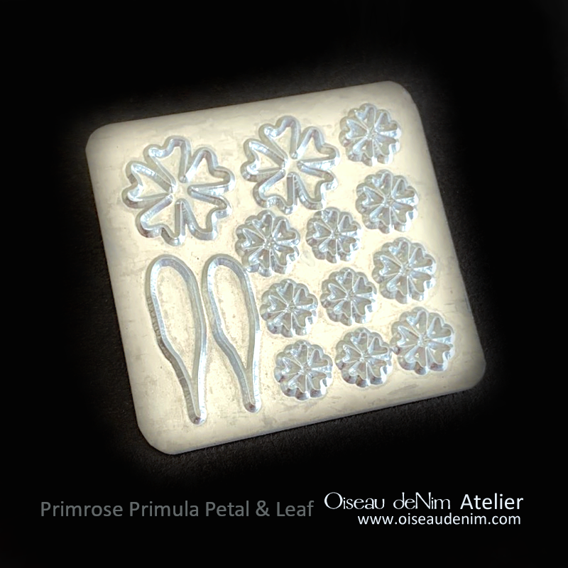 Miniature Primrose Primula Petal & Leaf Cutter - Oiseau deNim Miniatures