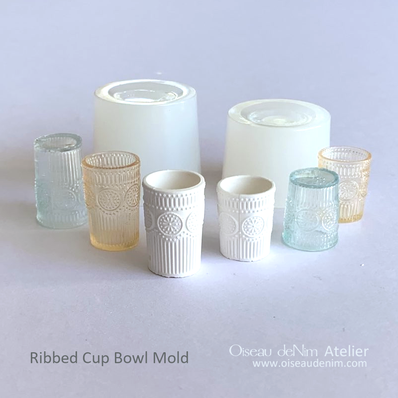 Ribbed Cup Vase Mold - Oiseau deNim Miniatures