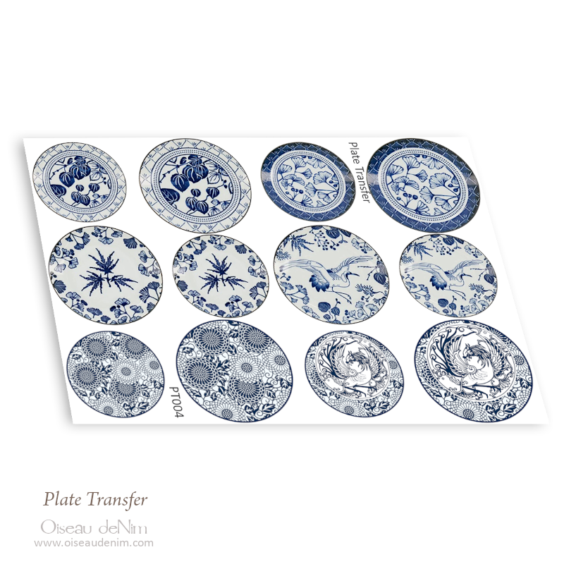 Plate Transfer 004 Nippon Blue - Oiseau deNim Miniatures